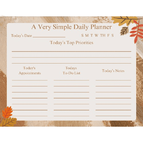 A Very Simple Fall-Themed Daily Desk Pad Planner | Shop LD